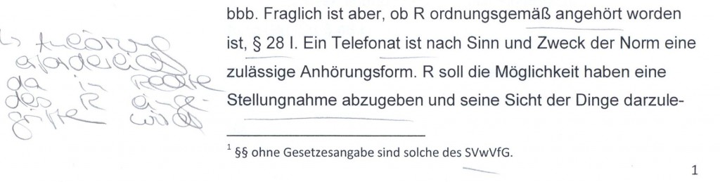 Anhörung gemäß § 28 I VwVfG - klartext-jura.de